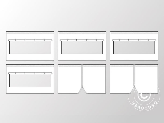 Foldetelt FleXtents® PRO, akutberedskabstelt, 3x6m, Rød/Hvid, inkl. 6